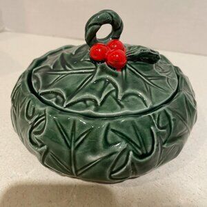 Lefton | Holiday | Vintage 97s Lefton Holly Berry Christmas Covered ...